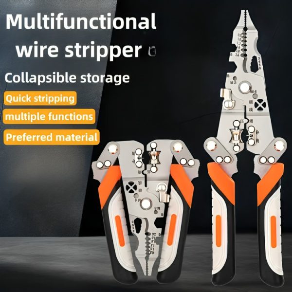 Foldable 8-in-1 Wire Stripping & Cutting Multi-tool – Excel Communication